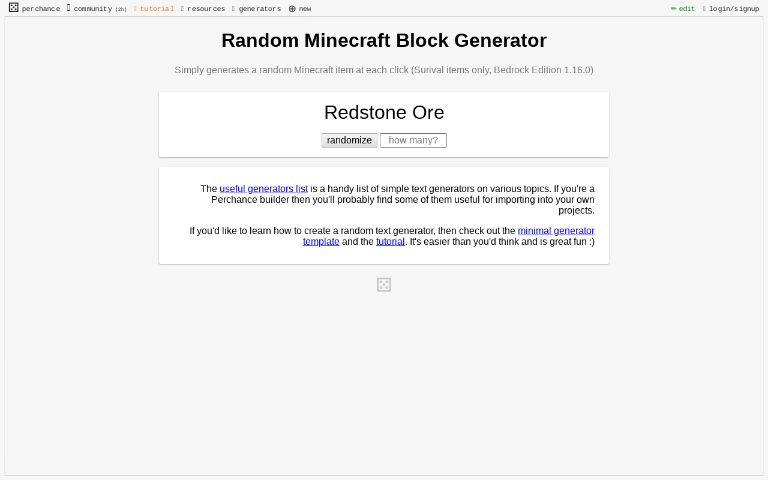Random Minecraft Block Generator