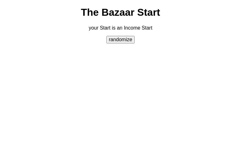The Bazaar Start ― Perchance Generator