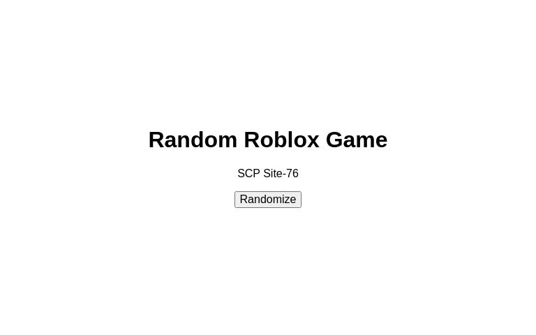 Random Roblox Game ― Perchance Generator