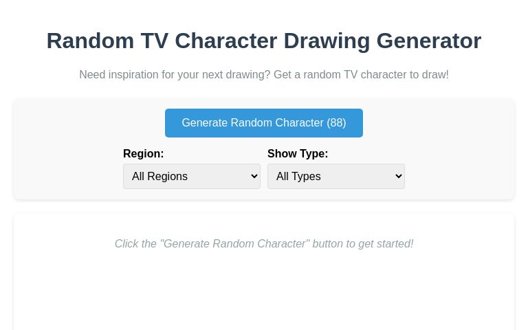 Random TV Character Drawing Generator