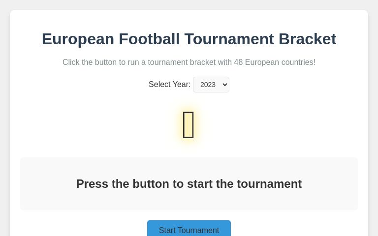 European Football Tournament Bracket ― Perchance Generator