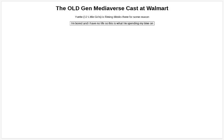 The OLD Gen Mediaverse Cast at Walmart ― Perchance Generator