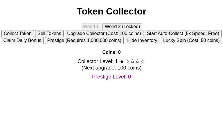 Token Collector ― Perchance Generator