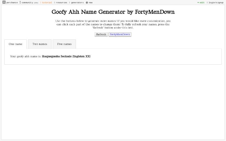 Goofy Ahh Name Generator by FortyMenDown