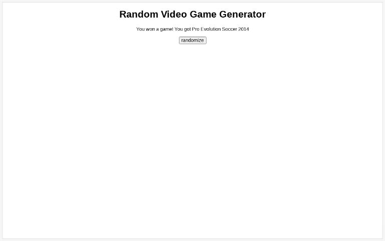 Random Video Game Generator