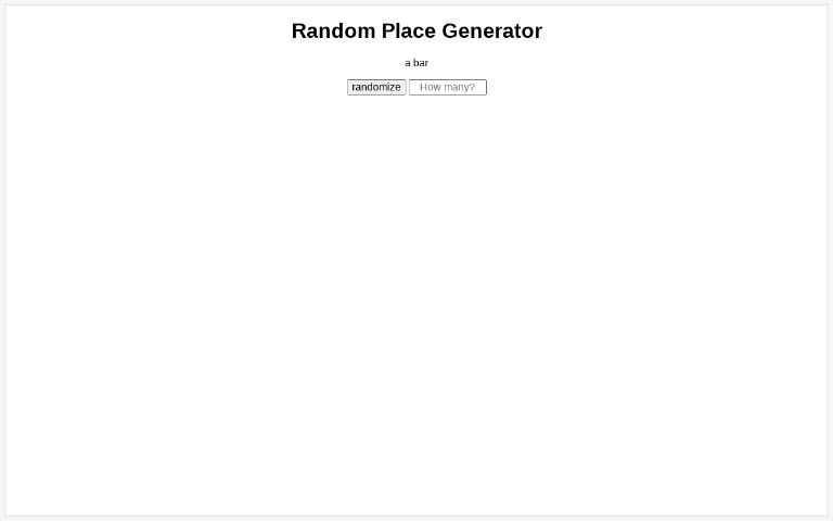 Random Place Generator