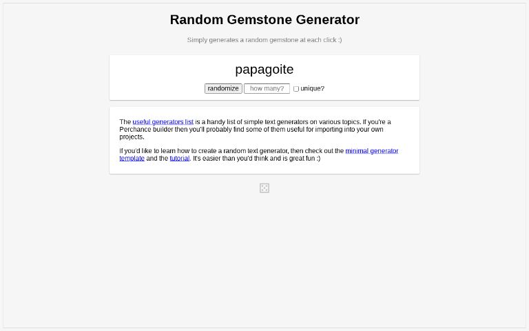 Random Gemstone Generator