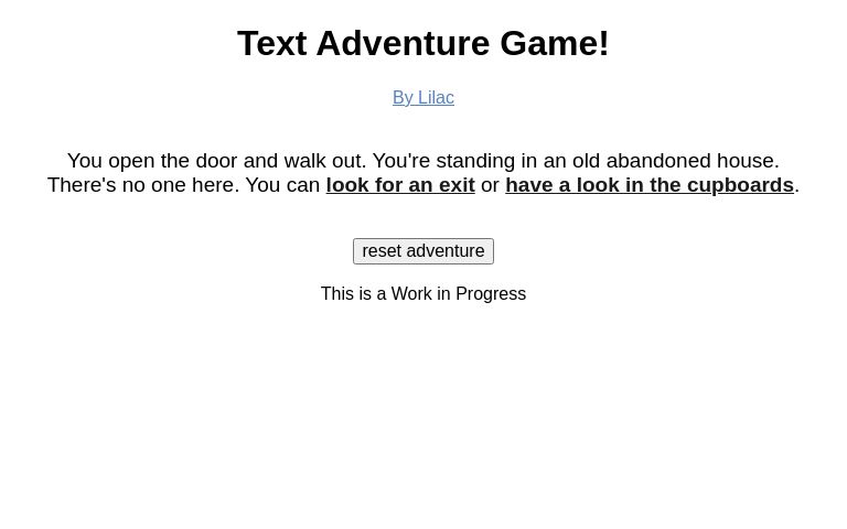 Text Adventure Game! ― Perchance Generator