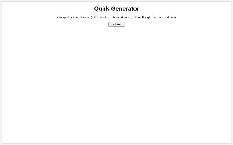 Quirk Generator