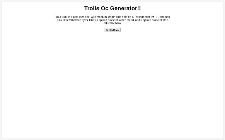 Trolls Oc Generator!!