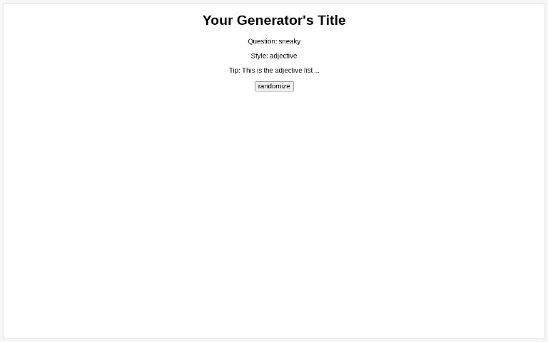 Minimal ― Perchance Generator