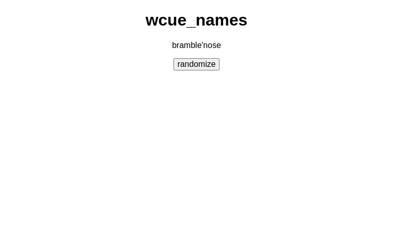wcue_names ― Perchance Generator