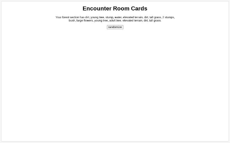 Encounter Room Cards ― Perchance Generator