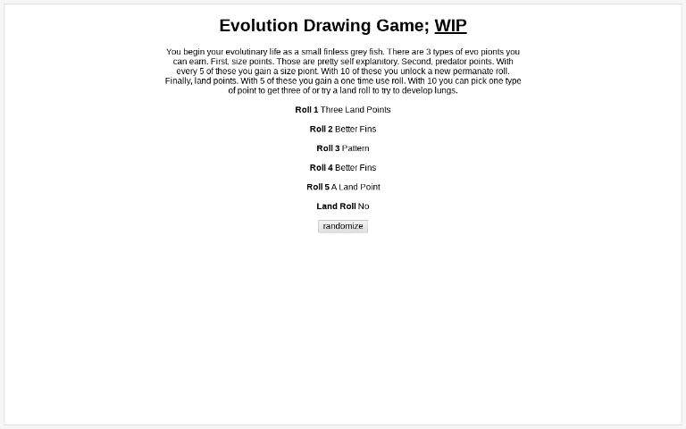 Evolution Drawing Game; WIP ― Perchance Generator