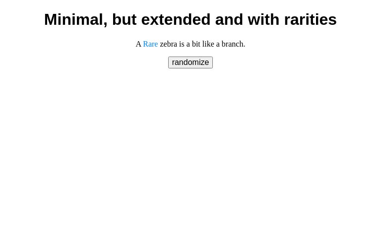Minimal, but extended and with rarities ― Perchance Generator