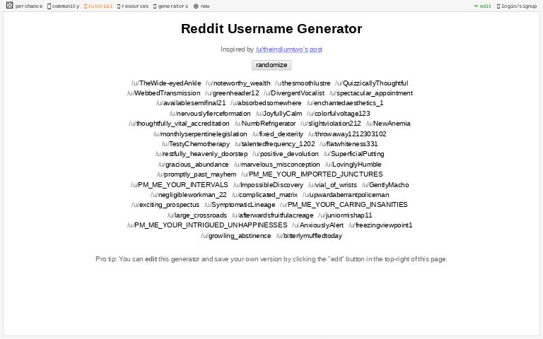 Reddit Username Generator
