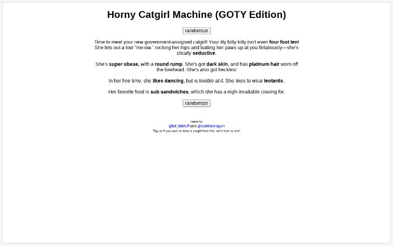 Horny Catgirl Machine (GOTY Edition) ― Perchance Generator