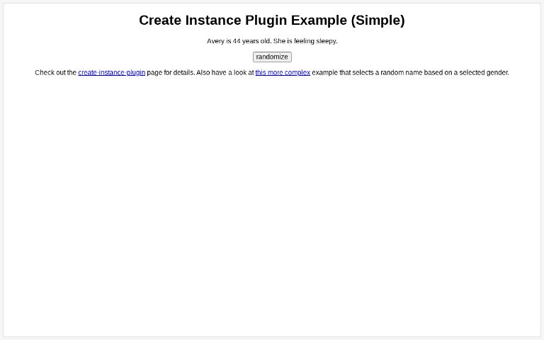 Create Instance Plugin Example (Simple)
