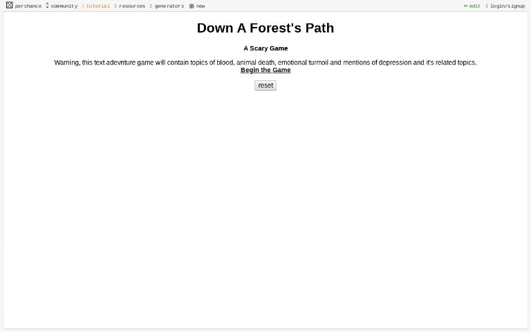 Down A Forest's Path ― Perchance Generator