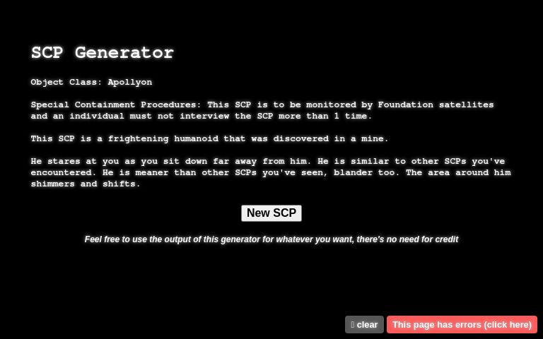SCP Generator