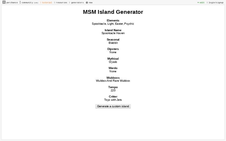MSM Island Generator