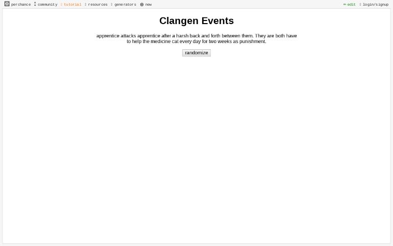 Clangen Events ― Perchance Generator