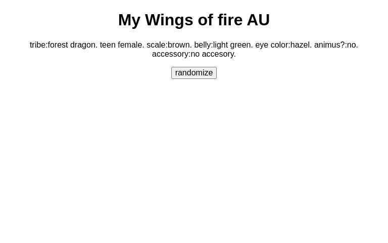 My Wings of fire au ― Perchance Generator