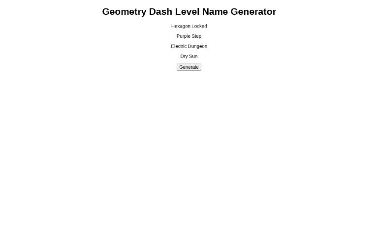 Geometry Dash Level Name Generator