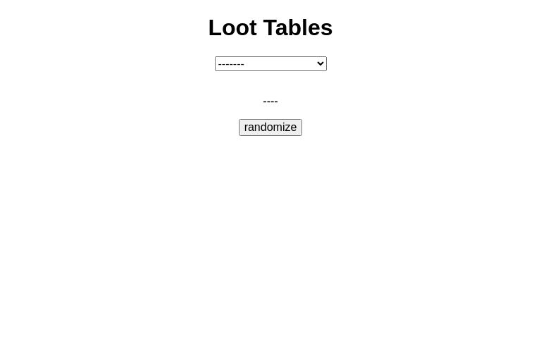 Loot Tables ― Perchance Generator