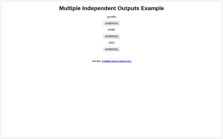 Multiple Independent Outputs Example ― Perchance Generator