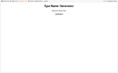 Spa Name Generator
