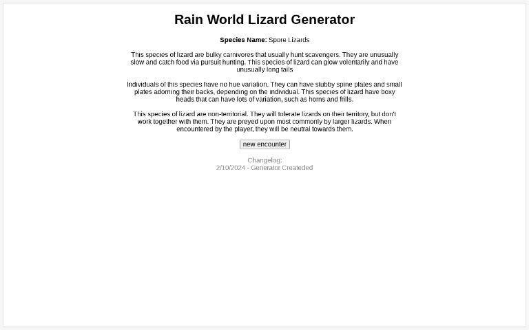 Rain World Lizard Generator