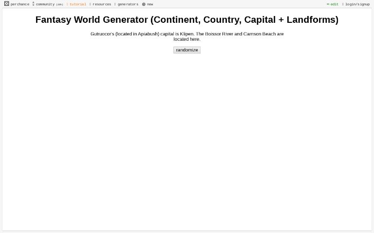 Fantasy World Generator (Continent, Country, Capital + Landforms)