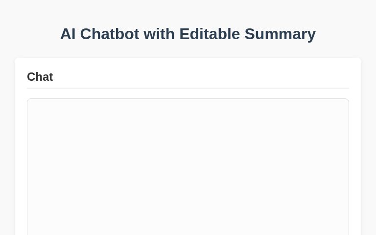AI Chatbot with Editable Summary ― Perchance Generator