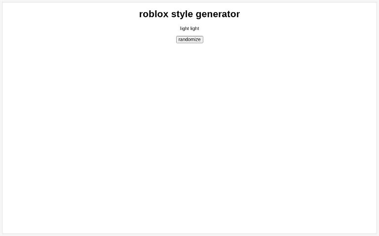 roblox style generator