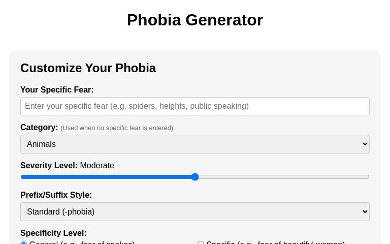 Phobia Generator