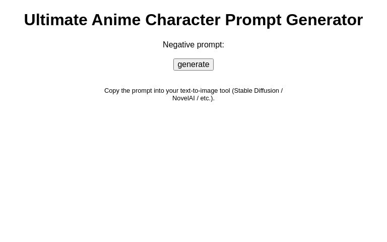 Ultimate Anime Character Prompt Generator