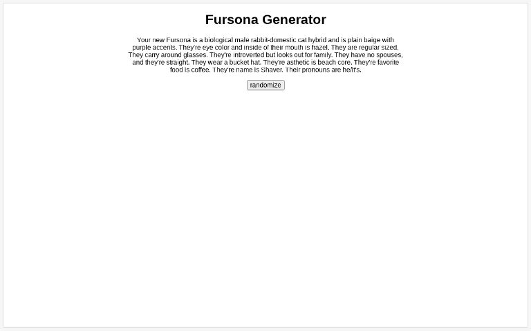 Fursona Generator