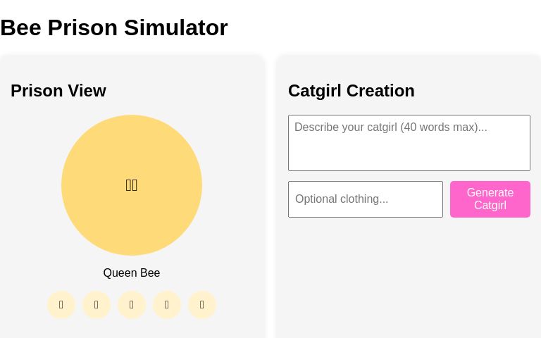 Bee Prison Simulator ― Perchance Generator