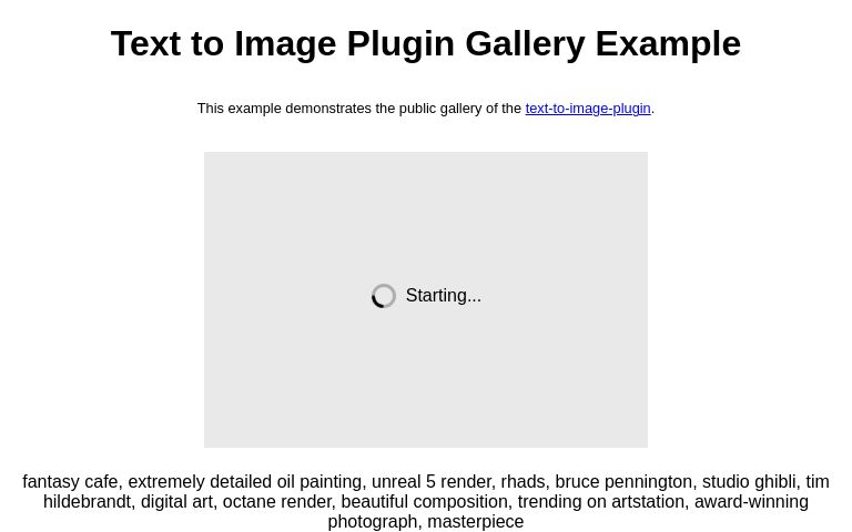 Text to Image Plugin Gallery Example