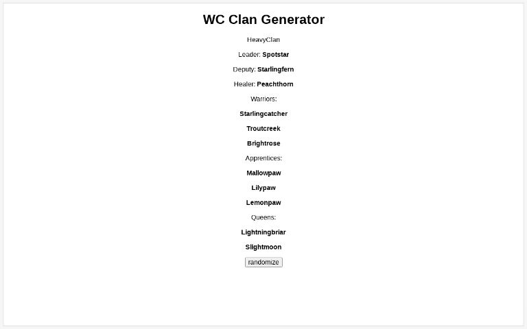 WC Clan Generator