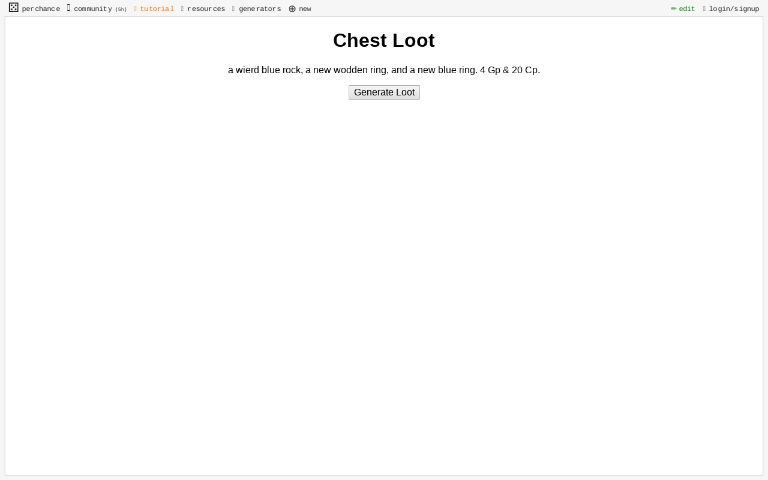 Chest Loot ― Perchance Generator
