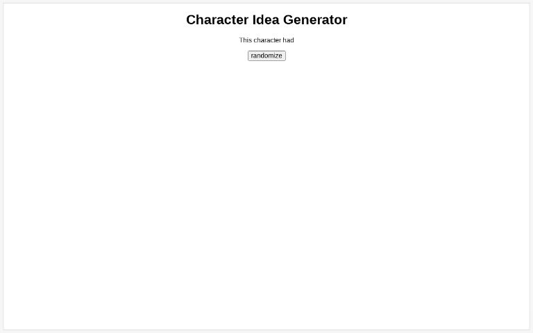 Character Idea Generator