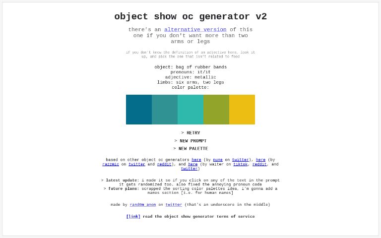object show oc generator v2