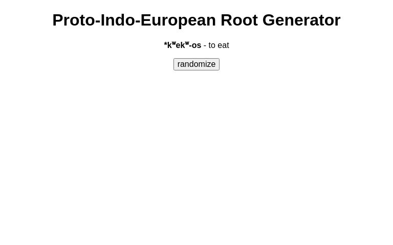 Proto-Indo-European Root Generator