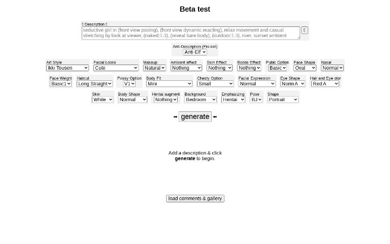 Beta test ― Perchance Generator