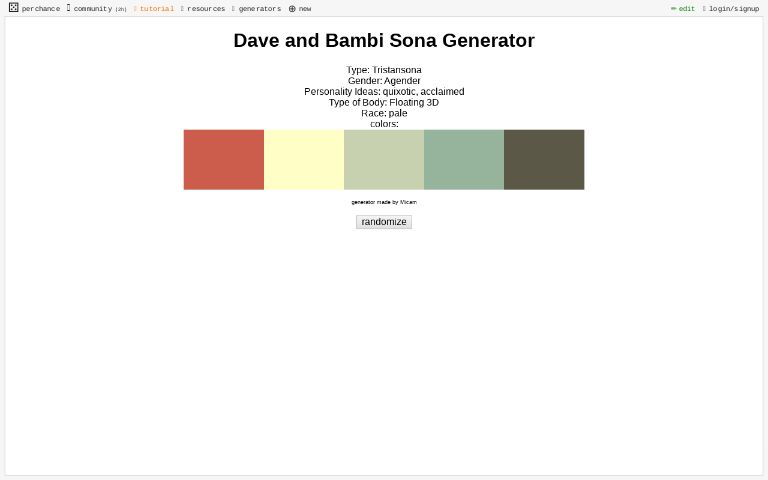 Dave and Bambi Sona Generator