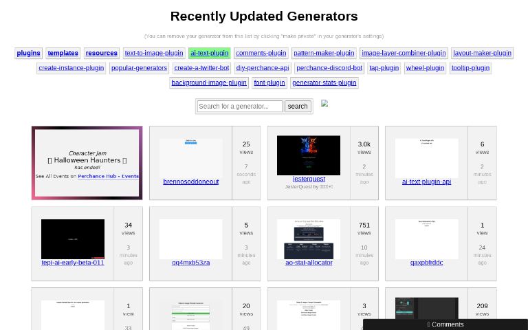 Recently Updated Generators