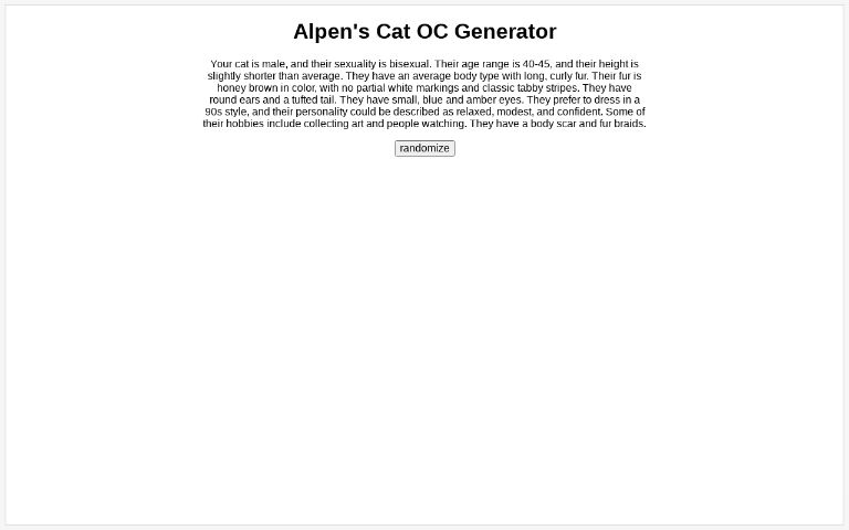 Alpen's Cat OC Generator