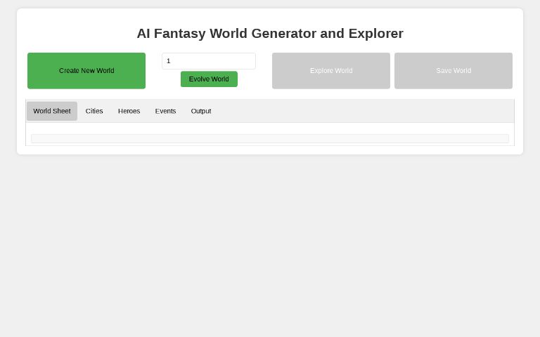AI Fantasy World Generator and Explorer